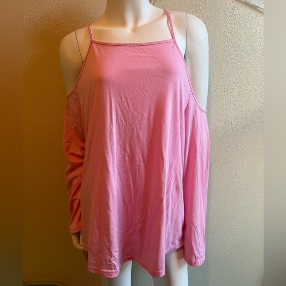 SHEIN | Tops | 35 Shein Cold Shoulder Open Back Long Sleeve Shirt ...